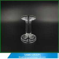 China Crystal Glass Pedestal Candle Holder 8cm Diameter 16cm Height Wholesale Clear for sale