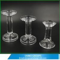 China Crystal Glass Pedestal Candle Holder 8cm Diameter 16cm Height Wholesale Clear for sale