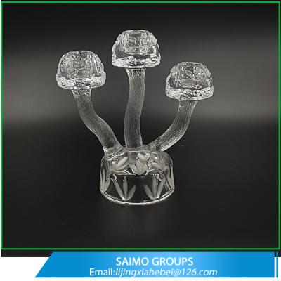 China SM-1384-0 3 Arm Mushroom Shape Long Stemmed Candle Holder for sale