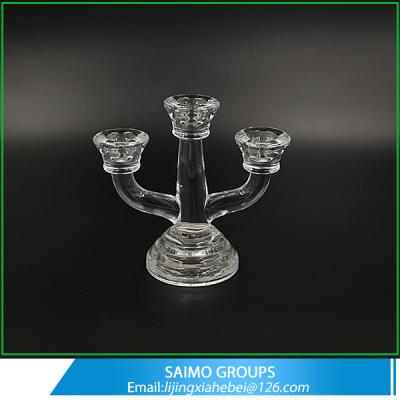 China 3 Holes Crystal Unity Candle Holder Tree Branch Shape 14.6cm Diameter 13.5cm Height for sale