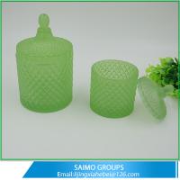 China SM-8550-0 Cylinder Crystal Glass Candle Jars - 10.7cm/8.6cm Diameter, 850g/495g Weight, Custom Colors for sale