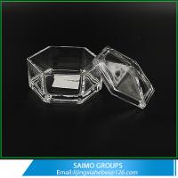 China SM-10696-0 Middle East Classic Hexagonal Glass Candy Jar 8.0cm Diameter 275g Weight Clear Glass Container for sale