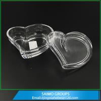 China SM-3138-0 Handmade Heart Shaped Glass Candy Jar 10.5cm Diameter 340g Weight for sale