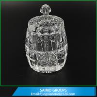 China SM-3139-0 Beehive Crystal Glass Honey Jar with Lid - 10.5cm Diameter, 340g Weight - Custom Colors Available for sale