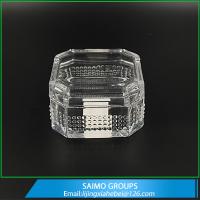 China SM-11162-0 Beaded Design Octolateral Crystal Sugar Bowl with Glass Lid - 10cm Diameter, 520g Weight for sale