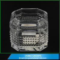 China SM-11163-0 Octolateral Beaded Crystal Sugar Bowl with Glass Lid - 10.0cm Diameter, 520g Weight for sale