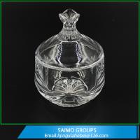 China SM-3347-0 Crystal Glass Sugar Bowl with Lid - 8.2cm Diameter, 11.0cm Height - Custom Colors Available for sale