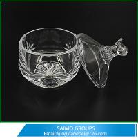 China SM-3347-0 Crystal Glass Sugar Bowl with Lid - 8.2cm Diameter, 11.0cm Height - Custom Colors Available for sale