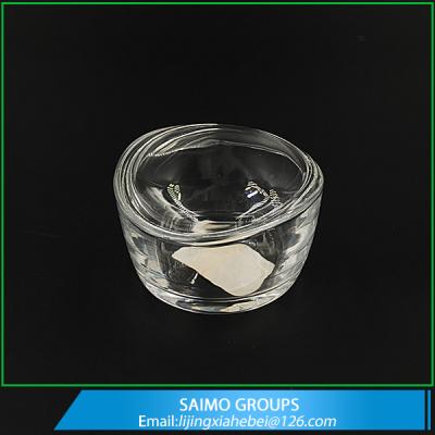 China SM-5576-0 Mini Clear Glass Candle Bowl with Lid - 8.0cm Diameter, 220g Weight for sale