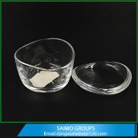 China SM-5576-0 Mini Clear Glass Candle Bowl with Lid - 8.0cm Diameter, 220g Weight for sale