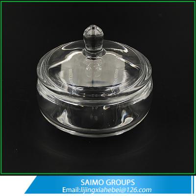 China SM-12325-0 Handmade Glass Round Sweet Jar 10cm Diameter 520g Weight Candy Buffet Display Container for sale