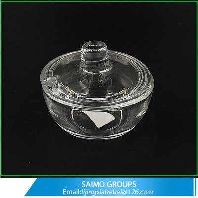 China SM-11604-0 Handmade Press Crystal Glass Sugar Bowl with Lid - 9.0cm Diameter, 320g Weight for sale