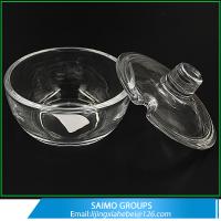 China SM-11604-0 Handmade Press Crystal Glass Sugar Bowl with Lid - 9.0cm Diameter, 320g Weight for sale