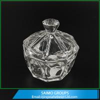 China Handmade Crystal Glass Salt and Pepper Shaker Set 8.7cm Diameter 320g Spice Jars Wholesale for sale
