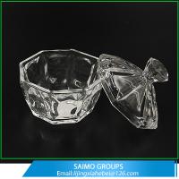 China Handmade Crystal Glass Salt and Pepper Shaker Set 8.7cm Diameter 320g Spice Jars Wholesale for sale