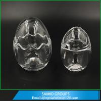 China Egg Shape Glass Candy Jar with Lid SM-6462-0 Custom Sizes Clear Glass Candle Jar for Home Decor for sale
