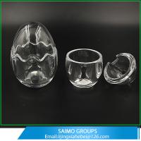 China Egg Shape Glass Candy Jar with Lid SM-6462-0 Custom Sizes Clear Glass Candle Jar for Home Decor for sale