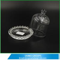 China Italian Style Small Classic Beaded Glass Butter Jar 9x9x10cm Clear SM-12062-0 for sale
