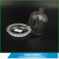China Italian Style Small Classic Beaded Glass Butter Jar 9x9x10cm Clear SM-12062-0 for sale