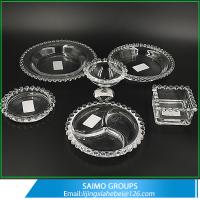 China Beaded Series Glass Tableware Bowl Plate Dish SM-3964-0 Clear Custom Colors for sale