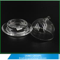 China Wholesale Crystal Round Glass Butter Dish 9.3cm x 6.6cm Clear SM-8934-0 for sale
