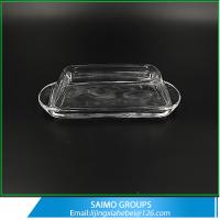 China SM-0448-0 Clear Rectangle Libbey Style Glass Butter Dish for sale