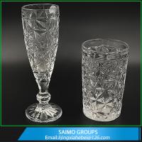 China Hand Pressed Engraved Crystal Wedding Champagne Cup SMG Model - 40 Day Production, Custom Colors for sale