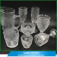 China Sunflower Series Antique Goblet Wine Glass Set - Hand Press Engraved Drinking Glasses with 7-Day Sample Delivery and 40-Day Production for sale