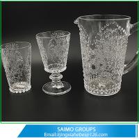 China Embossed Hand Pressed Clear Glassware Drinking Wine Glasses - SMG Model with 40-Day Production & Custom Colors for sale