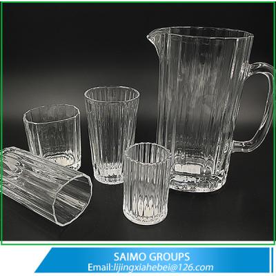 China Wholesale Embossed Glass Tumbler Whisky Drinking Cup 300ml Clear Glassware for sale