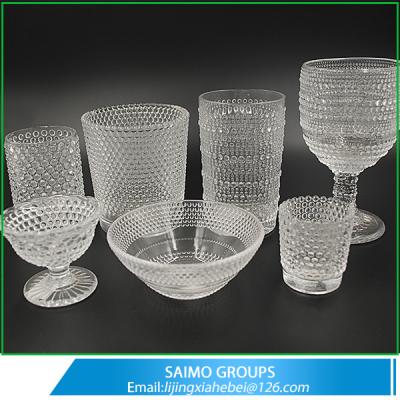 China Beaded Series Glassware Set Drinkware Type Glass cup for sale