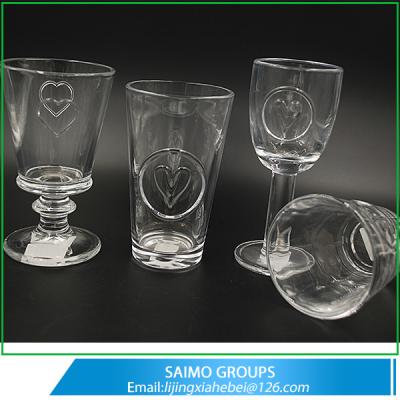 China Lead Free Hand Pressed Crystal Tumbler Cups Large Drinking Glasses 350ml Clear for sale