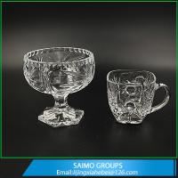 China Crystal Footed Clear Cup Glass Ice Cream Bowls for sale