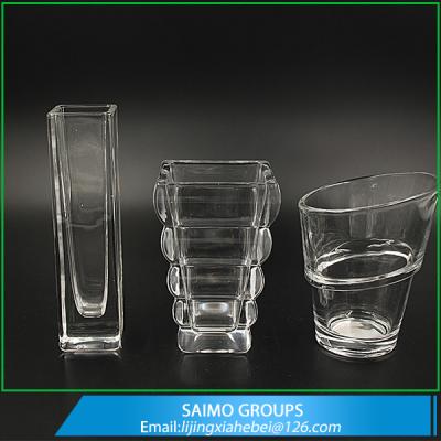 China Wholesale Handmade Glass Vase Crystal Decorative Table Flower Vase 30cm Height Clear for sale
