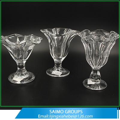 China Clear Glass Ice Cream Sundae Dishes 120ml Dessert Cup OEM Custom for sale