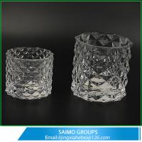 China Handmade Pressed Crystal Highball Glass Tumbler 350ml Food Safe Diamond Bling for sale