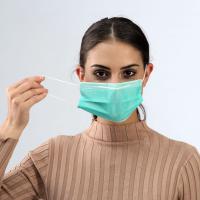 China Green Color Disposable Medical Face Mask With Elastic Ear Loop Safe Breathable for sale