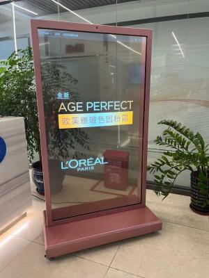 China 55 inch Floor Standing TV Transparent OLED Digital Signage AMOLED Screen 4K Touch Ultra Thin Transparent OLED Display for sale