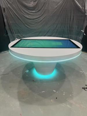 China 43 inch Black RGB Lighting LCD Touch Screen Table with Android WiFi IR/Capacitive Touch and 5mm Tempered Glass Cover for sale