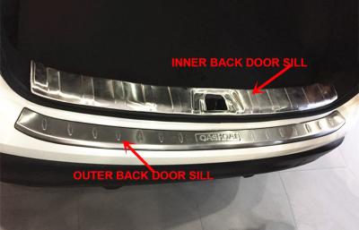 China Stainless Steel Back Door Sills For Nissan Qashqai 2014 2015 2016 Scuff Plate for sale