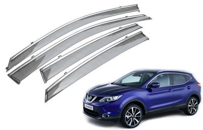 China Stainless Steel Shining Garnish Window Visors For Nissan Qashqai 2015 Awning for sale