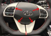 China Chromed Auto Interior Steering Wheel Garnish for Hyundai Elantra 2016 Avante for sale