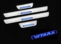 China Stainless Steel Outer Illuminated Door Sill Plates For Suzuki Vitara 2015 With LED Light for sale