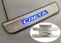 China Durable LED Blue Light Side Door Sill Plates For Hyundai IX25 CRETA 2014 2015 for sale
