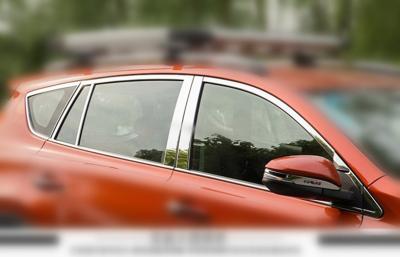 China Polished Stainless Steel Car Window Trim Fit For Toyota RAV4 2013 2014 for sale