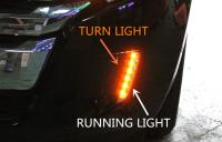 China Outside White LED Running lamp , Daytime running lamp with turn light for sale