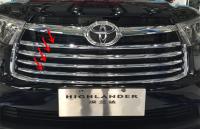 China Shining Chrome Auto Body Parts For Highlander 2014 2015 , Front Grille Garnish for sale