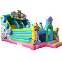 China Adult Party Games Large PVC Paw Patrol Inflatable Jumping Castle Slide with Obstacle for sale