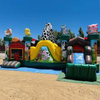 China Indoor and Outdoor Fun Commercial PVC Inflatable Farm Animal Bouncy Castle with Slide for sale