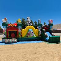China Indoor and Outdoor Fun Commercial PVC Inflatable Farm Animal Bouncy Castle with Slide for sale